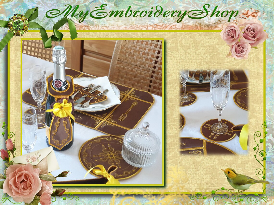 ITH Coasters Machine Embroidery Design in the Hoop 5x5 Pot Holders ...