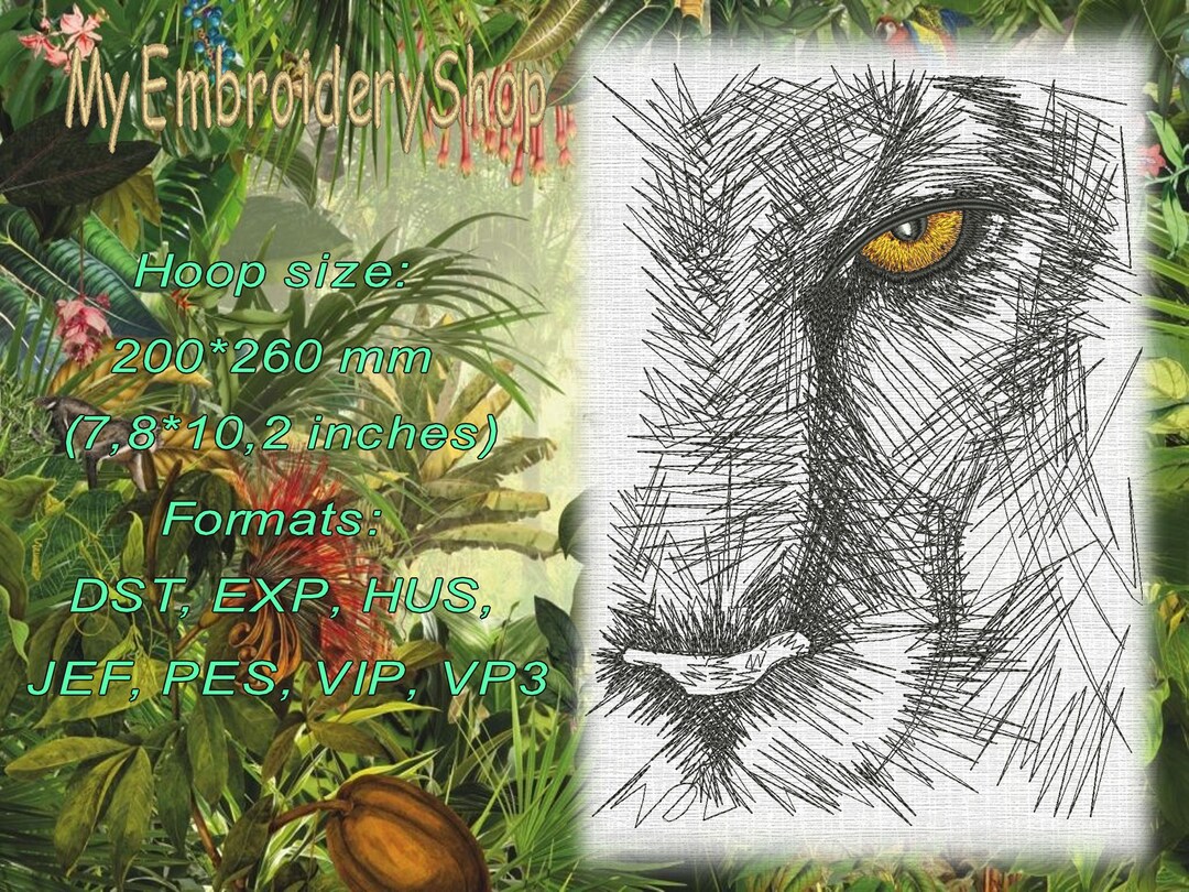 Black Panther Machine Embroidery Design, Embroidery Panther, Animal ...