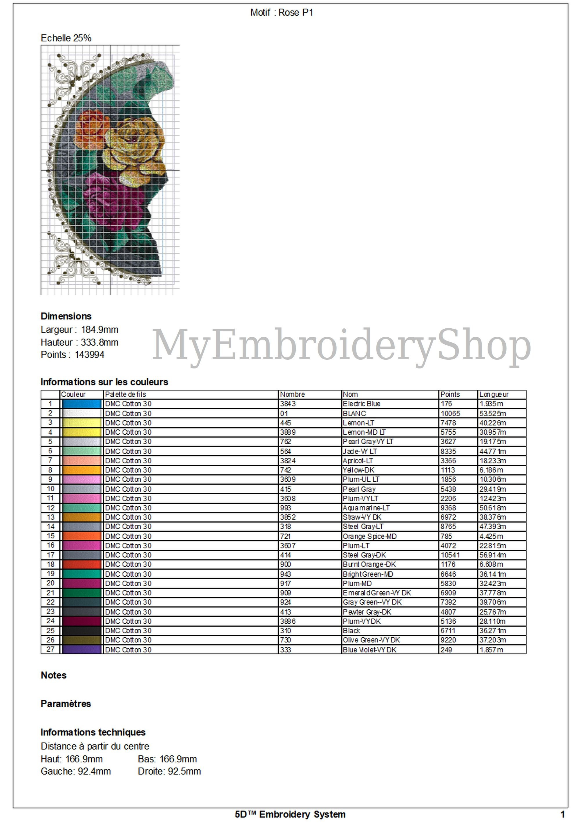 Roses Vintage Style Photostitch Machine Embroidery Design in the Hoop ...