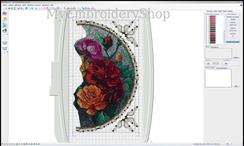 Roses Vintage Style Photostitch Machine Embroidery Design in the Hoop ...