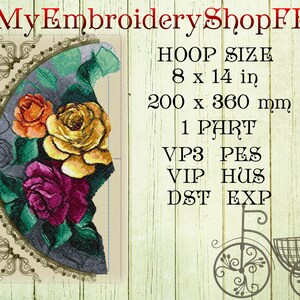 Roses - Vintage Style Photostitch Machine Embroidery Design in the Hoop ...