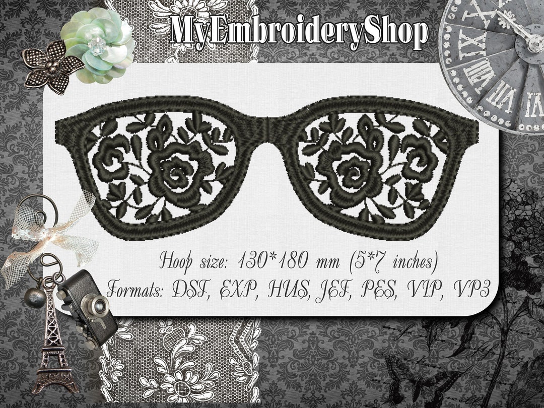 Glasses - Machine Embroidery Design, Designs for Embroidery Machine ...