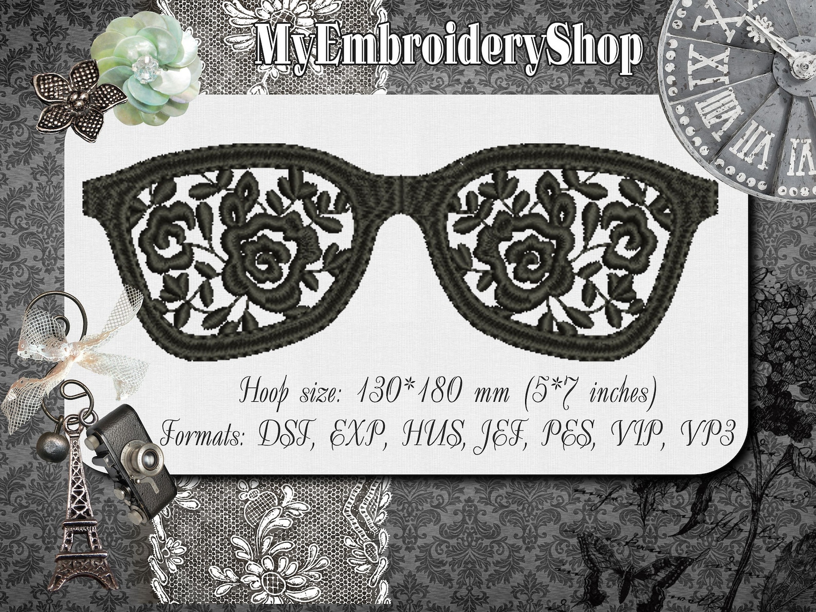 Glasses - Machine Embroidery Design, Designs for Embroidery Machine ...