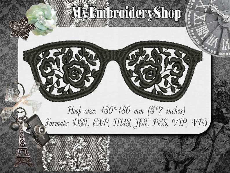 Glasses Machine Embroidery Design, Designs for Embroidery Machine ...