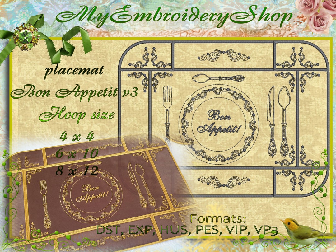 ITH Mug Rug Machine Embroidery Designs Vintage Style in the Hoop ...