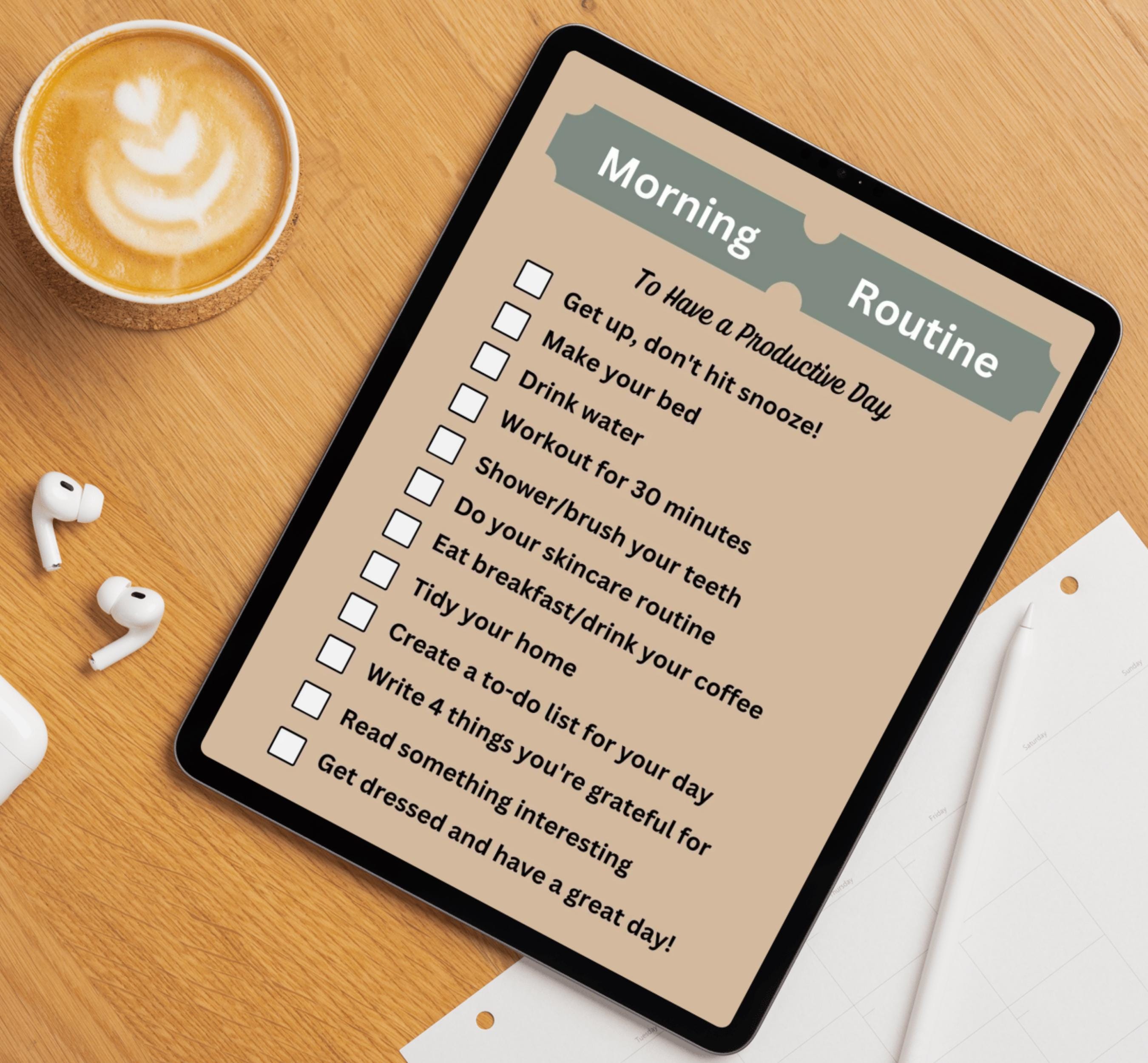 Printable Before Work Checklist, Morning Reminders for Adults, Morning ...