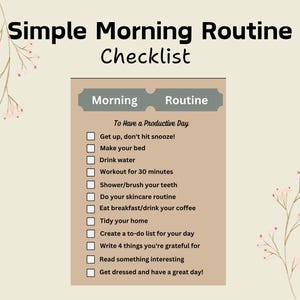 Printable Before Work Checklist, Morning Reminders for Adults, Morning ...