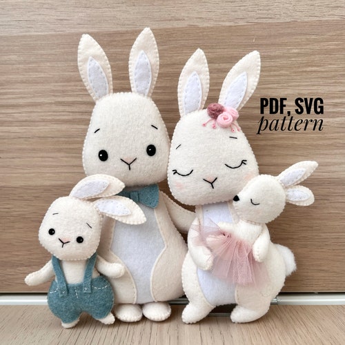 Bunny Family Felt Pattern/ Rabbit PDF Pattern/ Forest Animals - Etsy