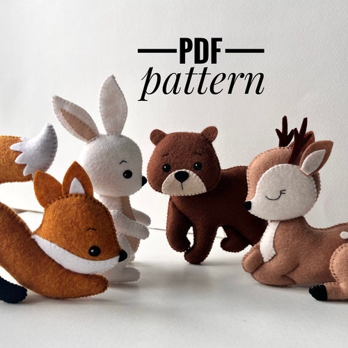 Bunny Family Felt Pattern/ Rabbit PDF Pattern/ Forest Animals - Etsy