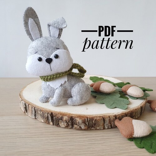 PDF PATTERN: Spring Bunny. Felt Bunny Plush PDF Pattern. - Etsy