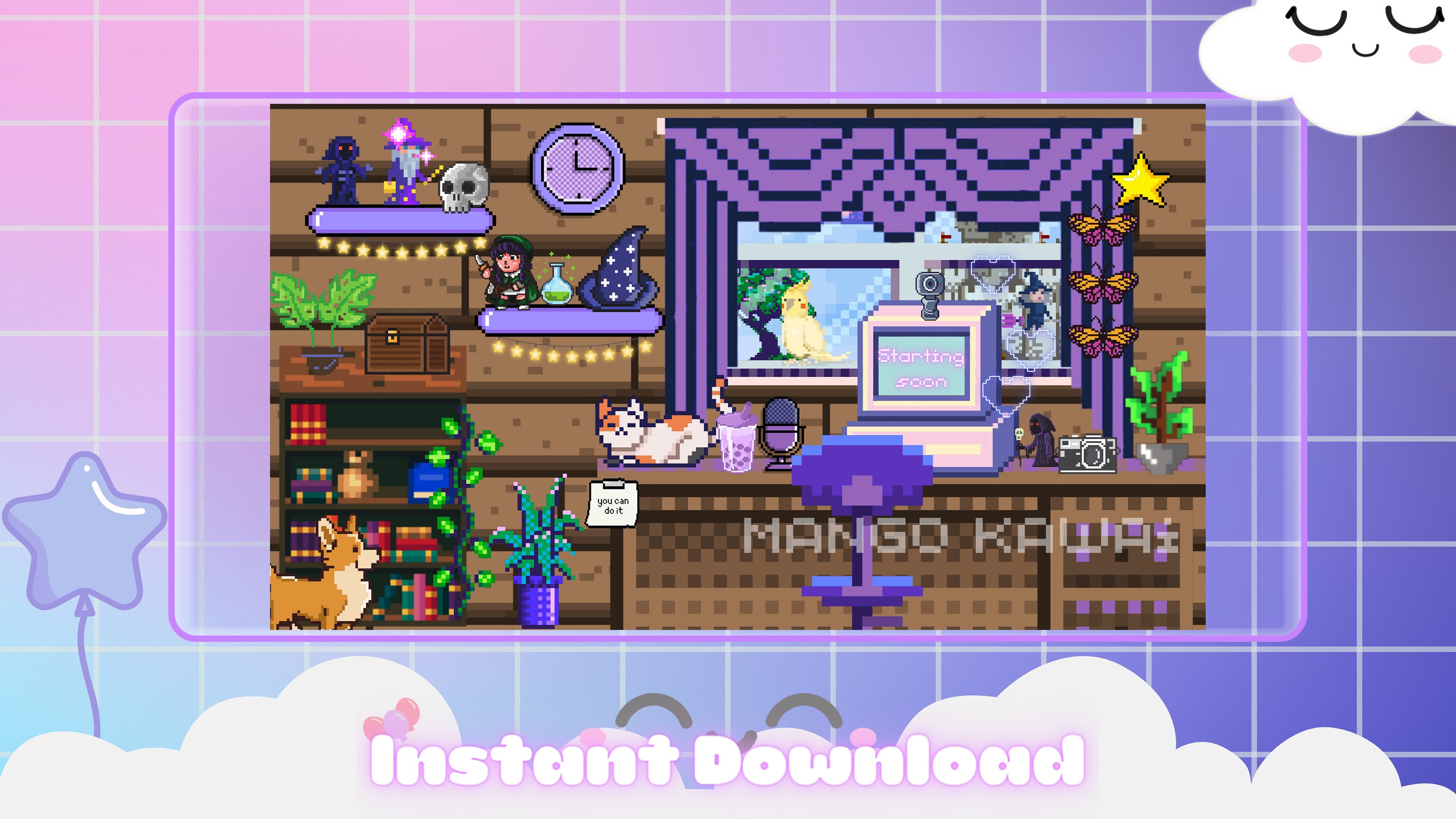 CUTE Pixel SETUP Animated for Stream and Free Scene Static : OFFLINE ...