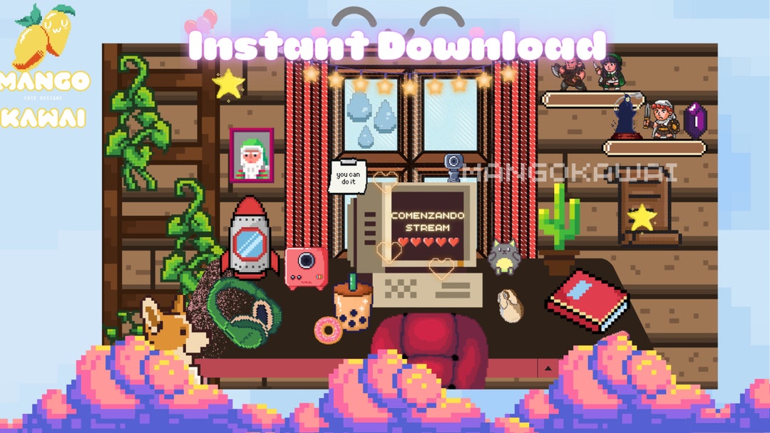 Pixel SETUP Animated Twitch Stream and Free OFFLINE Screen - Etsy