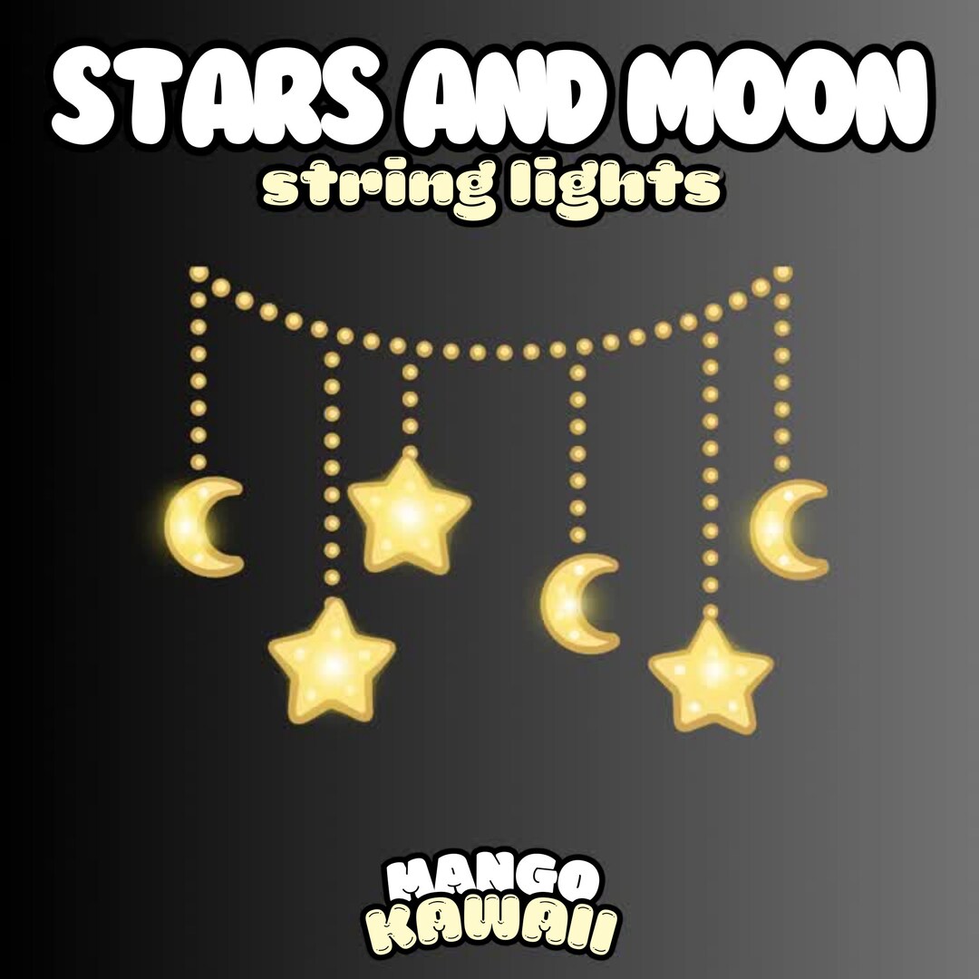 Stream Decorations / Stars and Moons / Twinkling Lights / Vtuber Assets ...