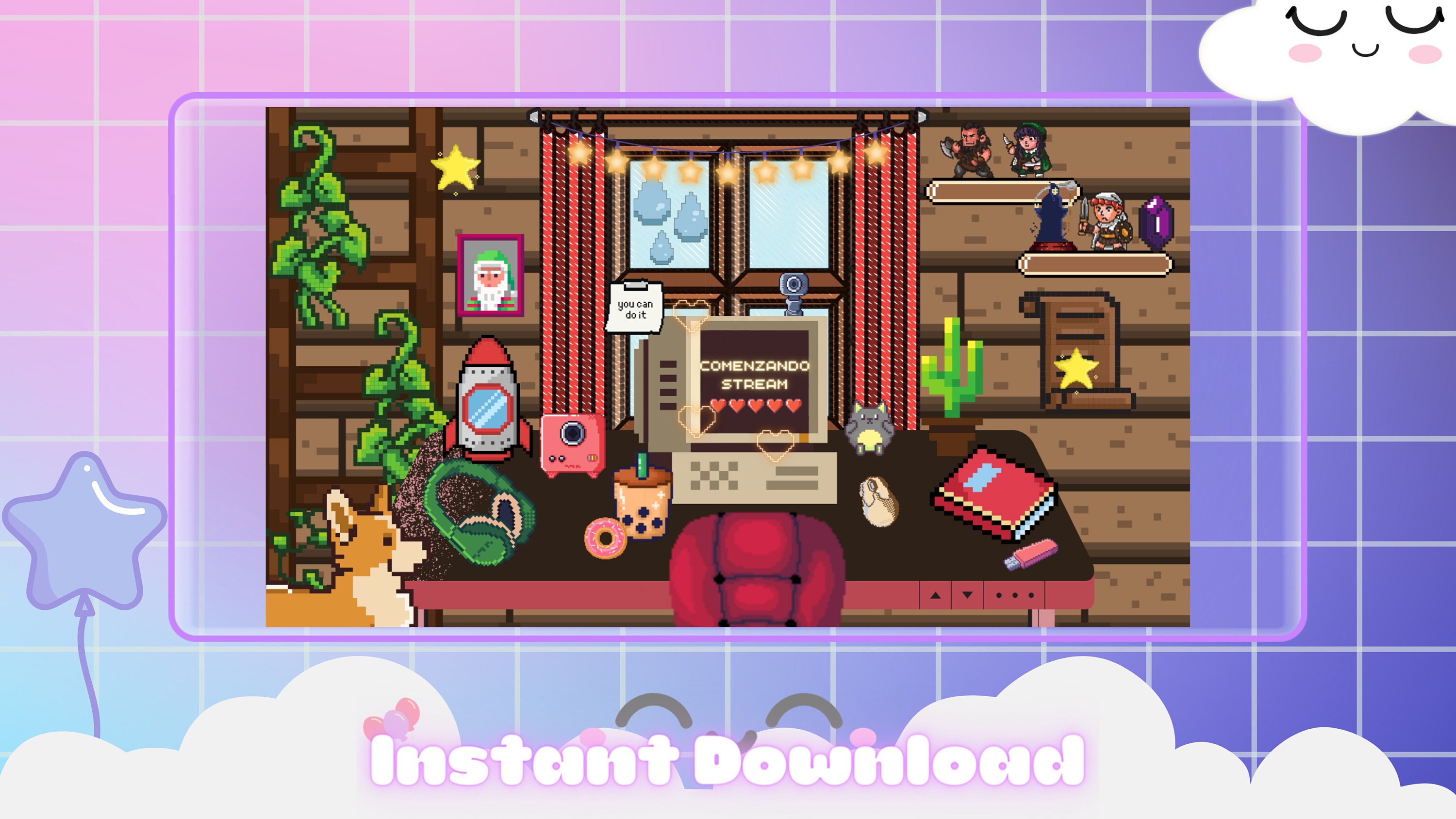 Pixel SETUP Animated Twitch Stream and Free OFFLINE Screen Static ,lofi ...