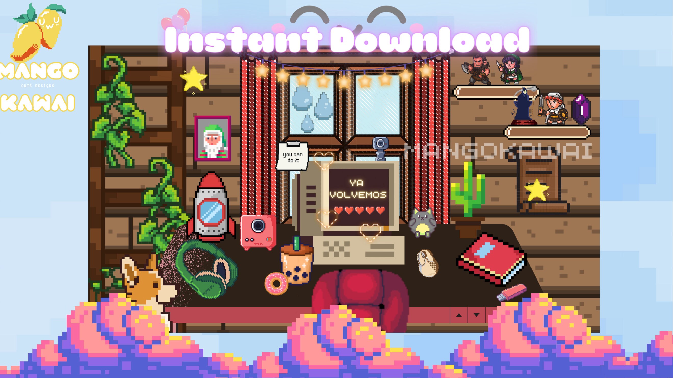 Pixel SETUP Animated Twitch Stream and Free OFFLINE Screen Static ,lofi ...