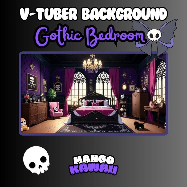 Vtuber Gothic Animated Background for Stream on Twitch, Obs, Kick ...