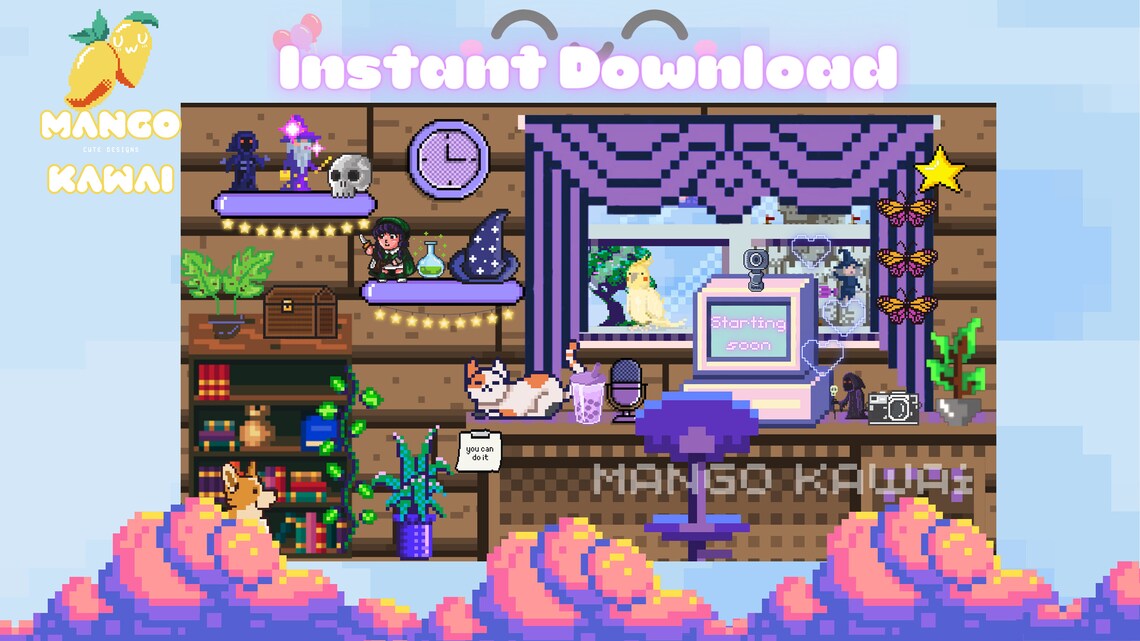 CUTE Pixel SETUP Animated for Stream and Free Scene Static : OFFLINE ...