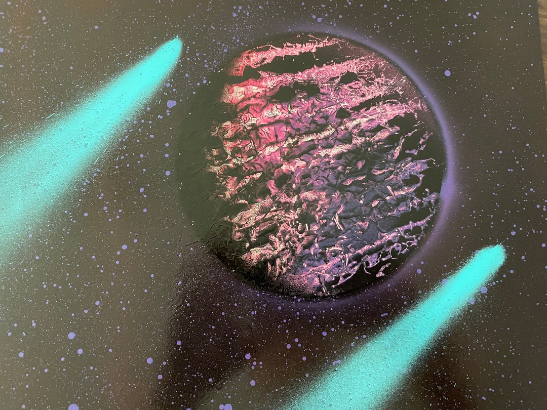 Dark Void Planet With Black Backround and Meteor Showers - Etsy