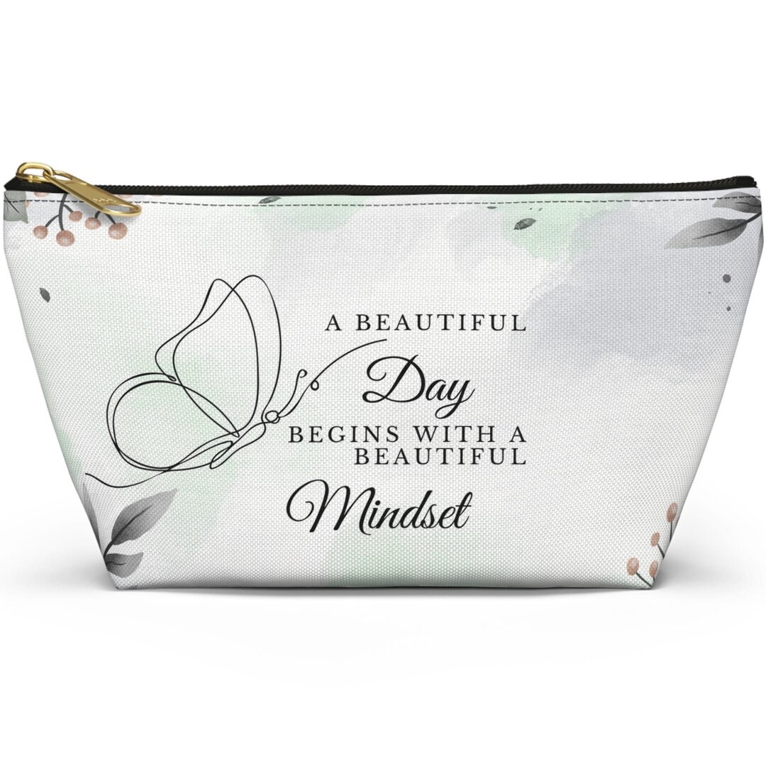 A Beautiful Mindset Cosmetic Bag, Butterfly Gift Bag, Beauty Bag ...