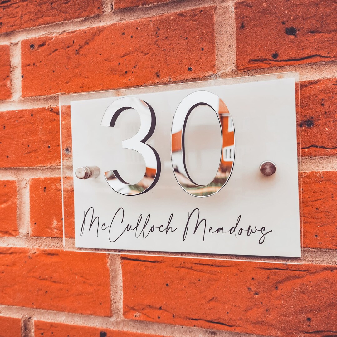 Double Plate Acrylic House Number Sign - Etsy