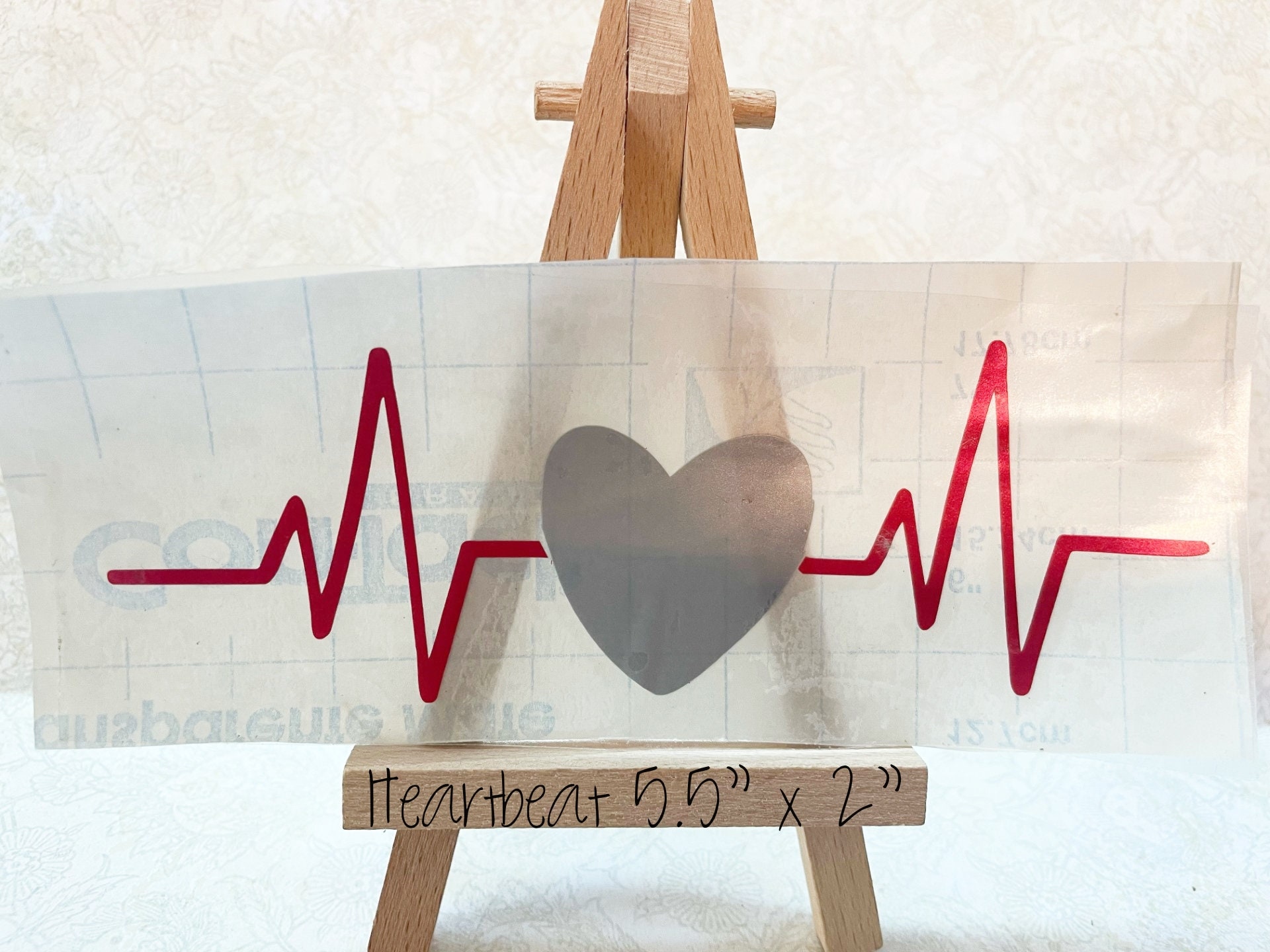Heartbeat Vinyl Decal - Etsy