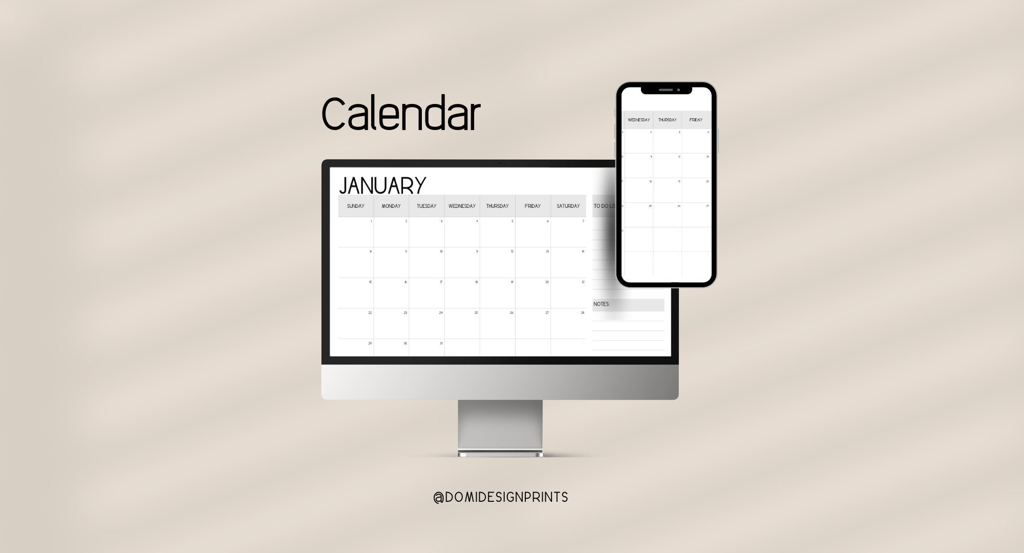 2023 Minimalist Printable Calendar Monthly A4/a3/us-letter Size Monday ...