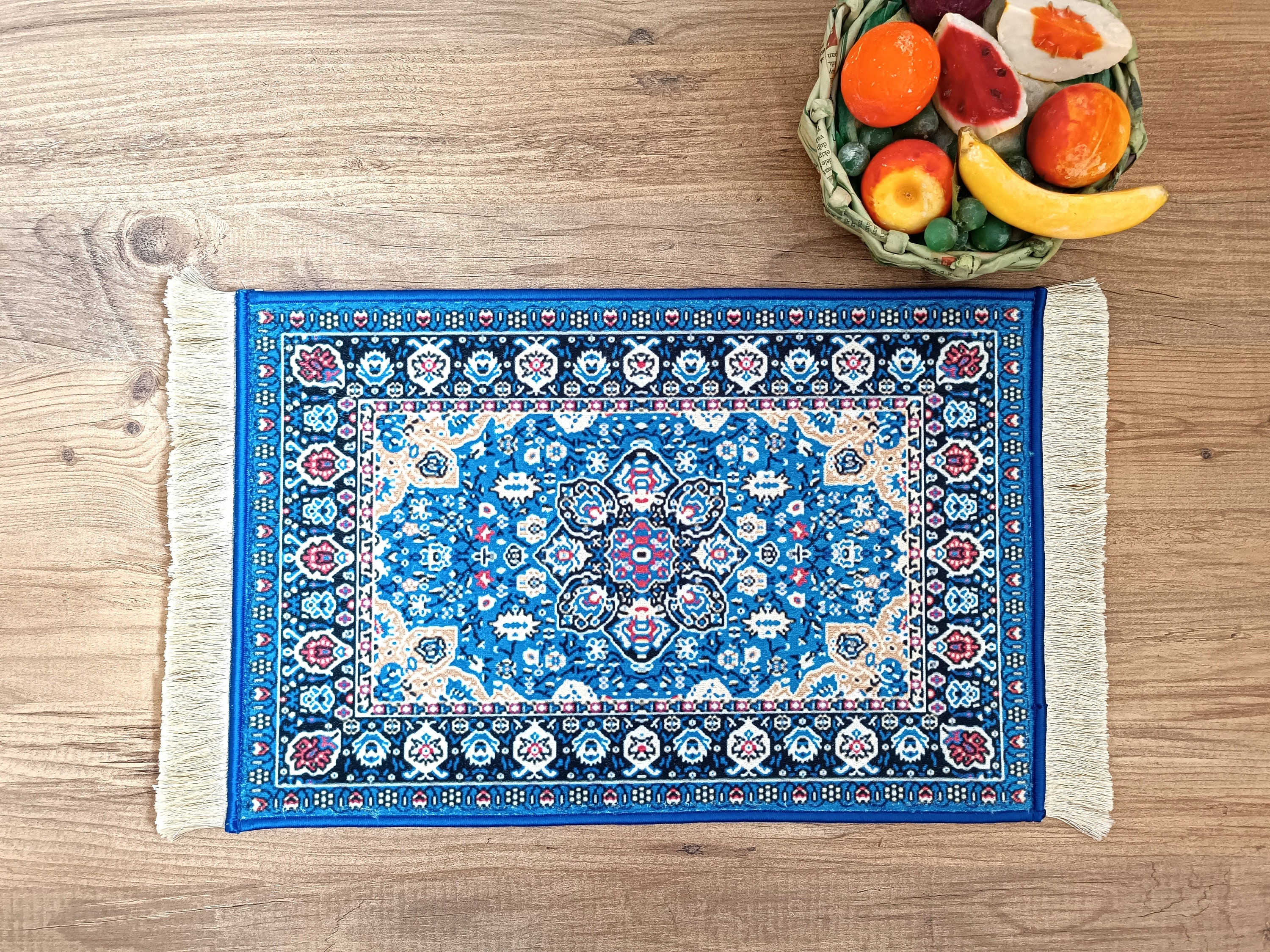 Large Mouse Pad, Beautiful Dark Blue Turkish Carpet Mousepad, Persian ...