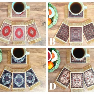 Coasters, Beautiful Turkish Carpet Coasters, Persian Rug Coasters, Mug ...