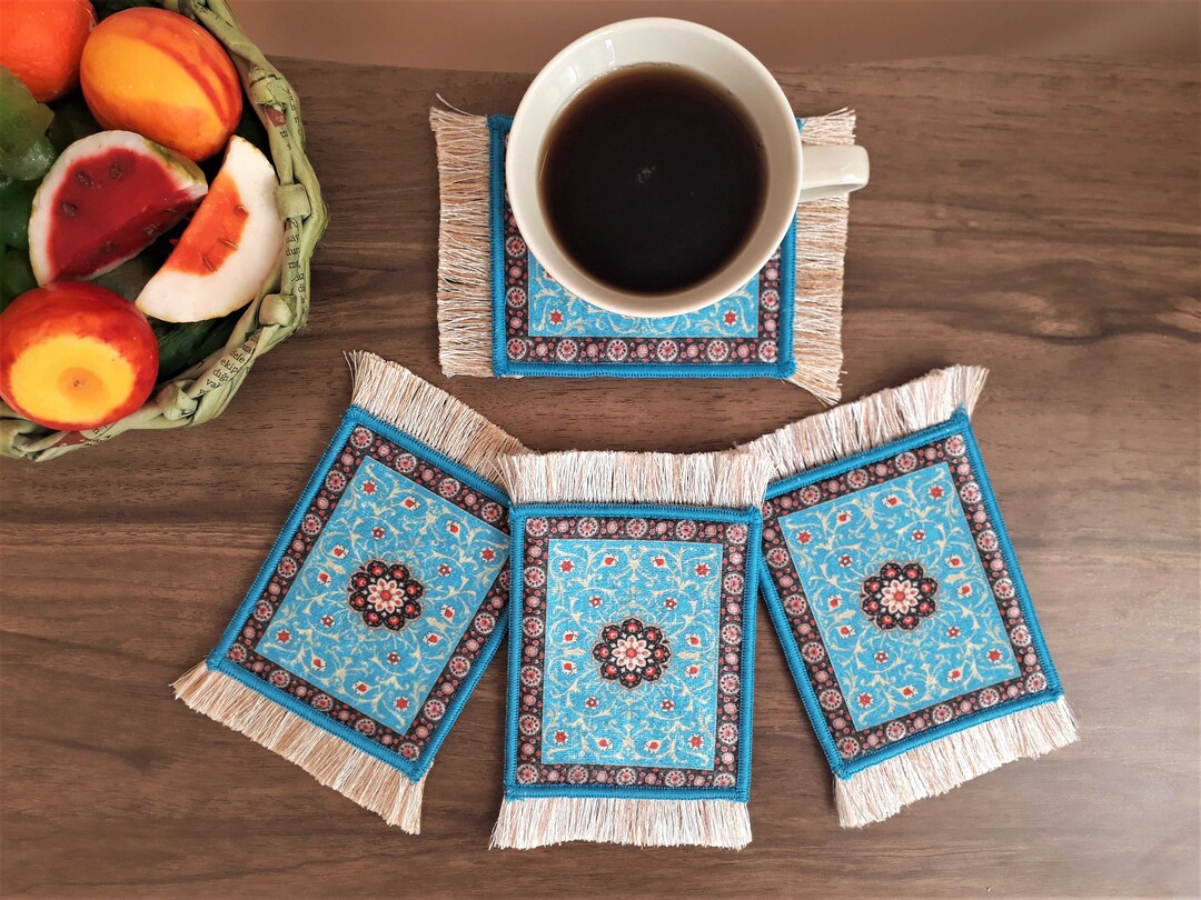Coasters Set of 2, 4, 6, Oriental Turkish Islamic Coasters, Coasters ...