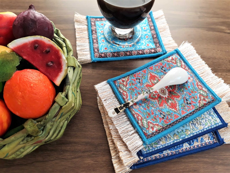 Beautiful Turkish Carpet Coasters Persian Rug Coasters Mug - Etsy