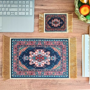 Miniature Rug Mouse Pad, Turkish / Persian Carpet Style Mousepad, Gift ...
