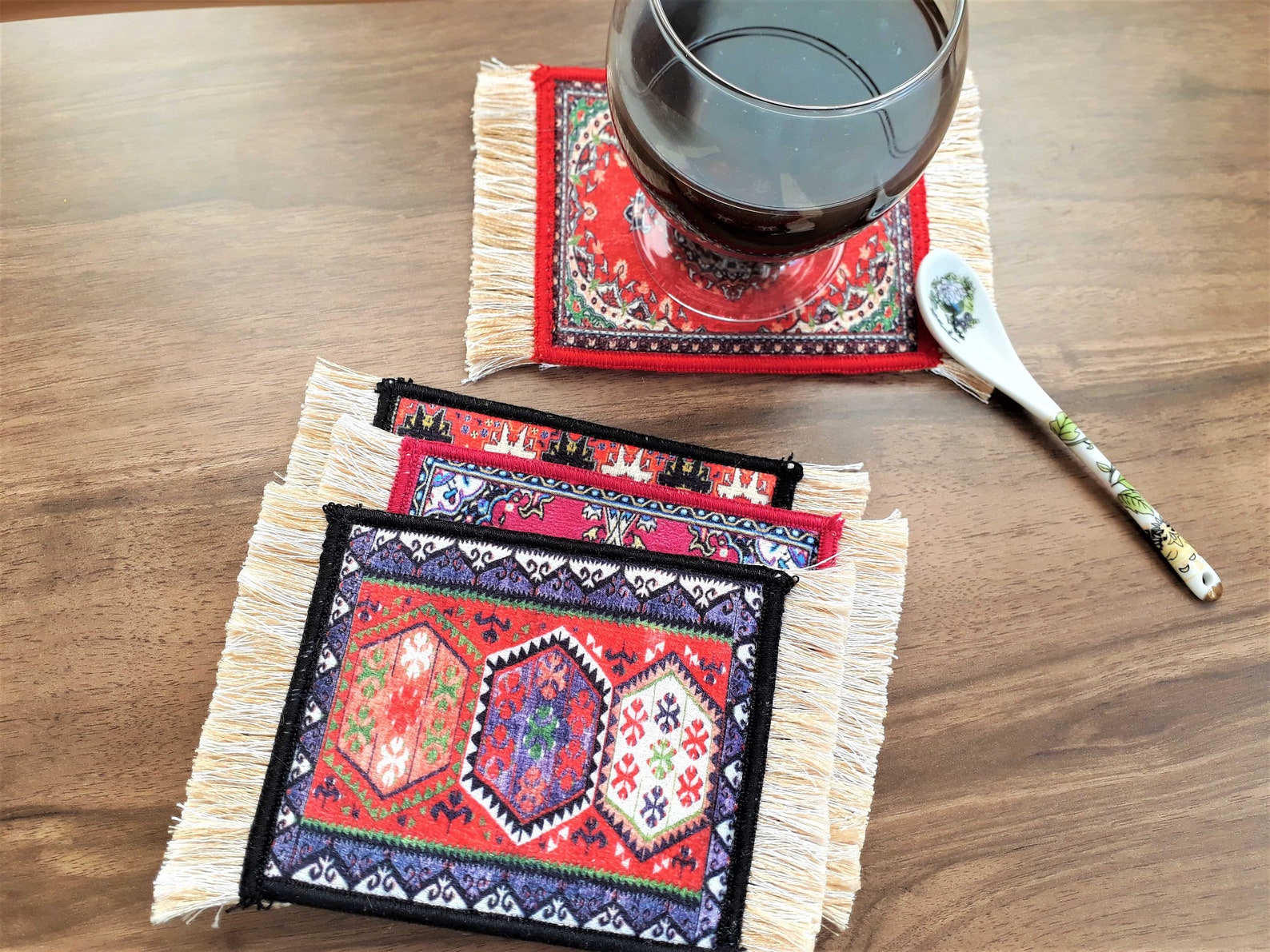 Beautiful Turkish Carpet Coasters Persian Rug Coasters Mug - Etsy