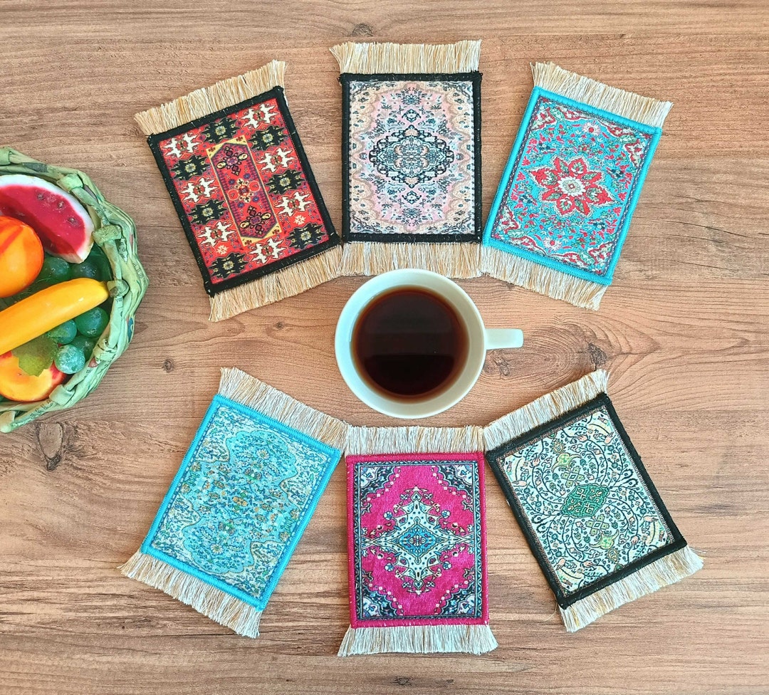 Coasters, Handmade Mug Rug, Drink Coaster, Coffee Coaster, Dorm Room ...