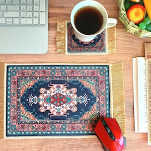 Miniature Rug Mouse Pad, Turkish / Persian Carpet Style Mousepad, Gift ...