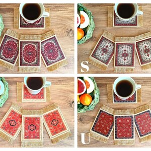 Coasters, Beautiful Turkish Carpet Coasters, Persian Rug Coasters, Mug ...