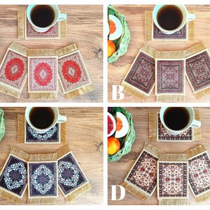 Coasters, Beautiful Turkish Carpet Coasters, Persian Rug Coasters, Mug ...