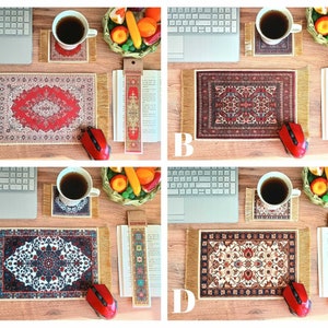 Miniature Rug Mouse Pad, Turkish / Persian Carpet Style Mousepad, Gift ...