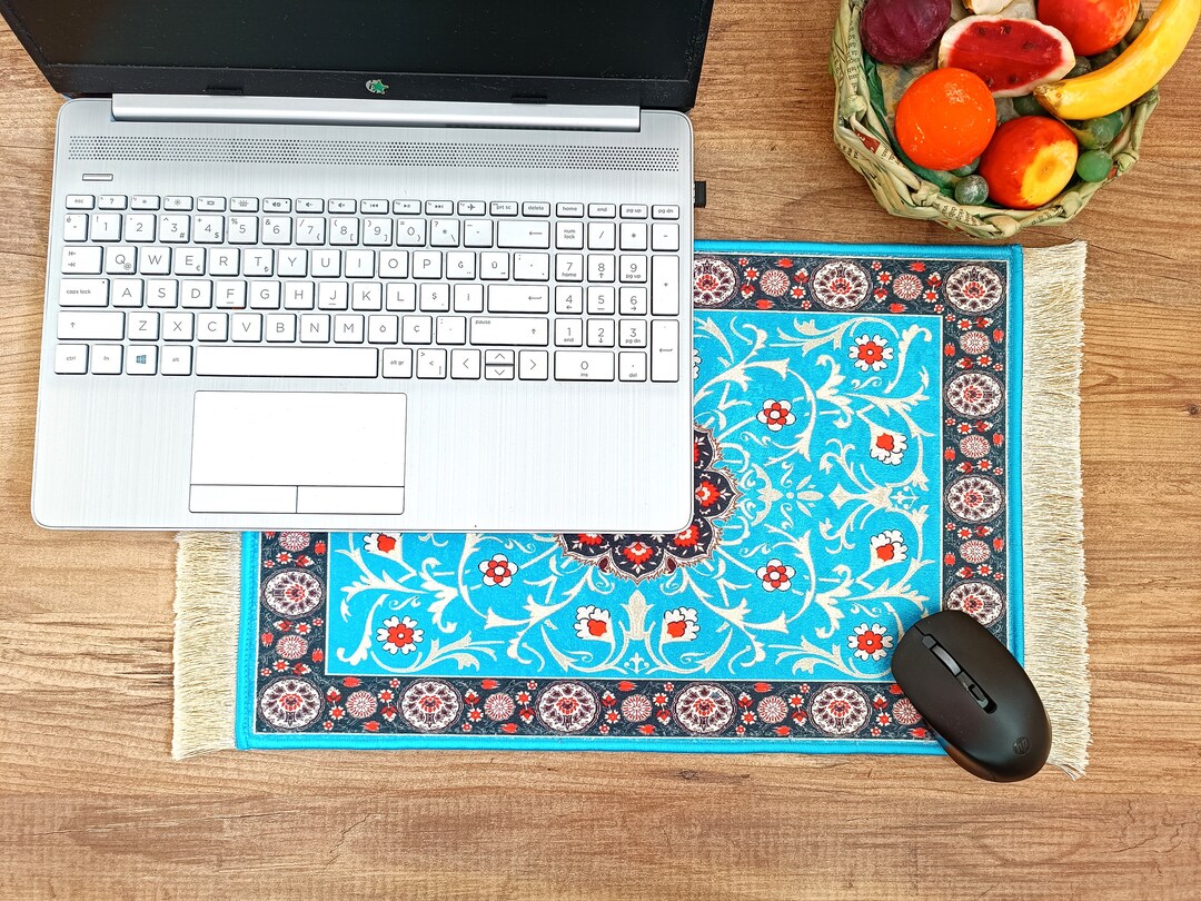 Beautiful Blue Turkish Carpet Mouse Pad, Persian Rug Mouse Mat, Gift ...