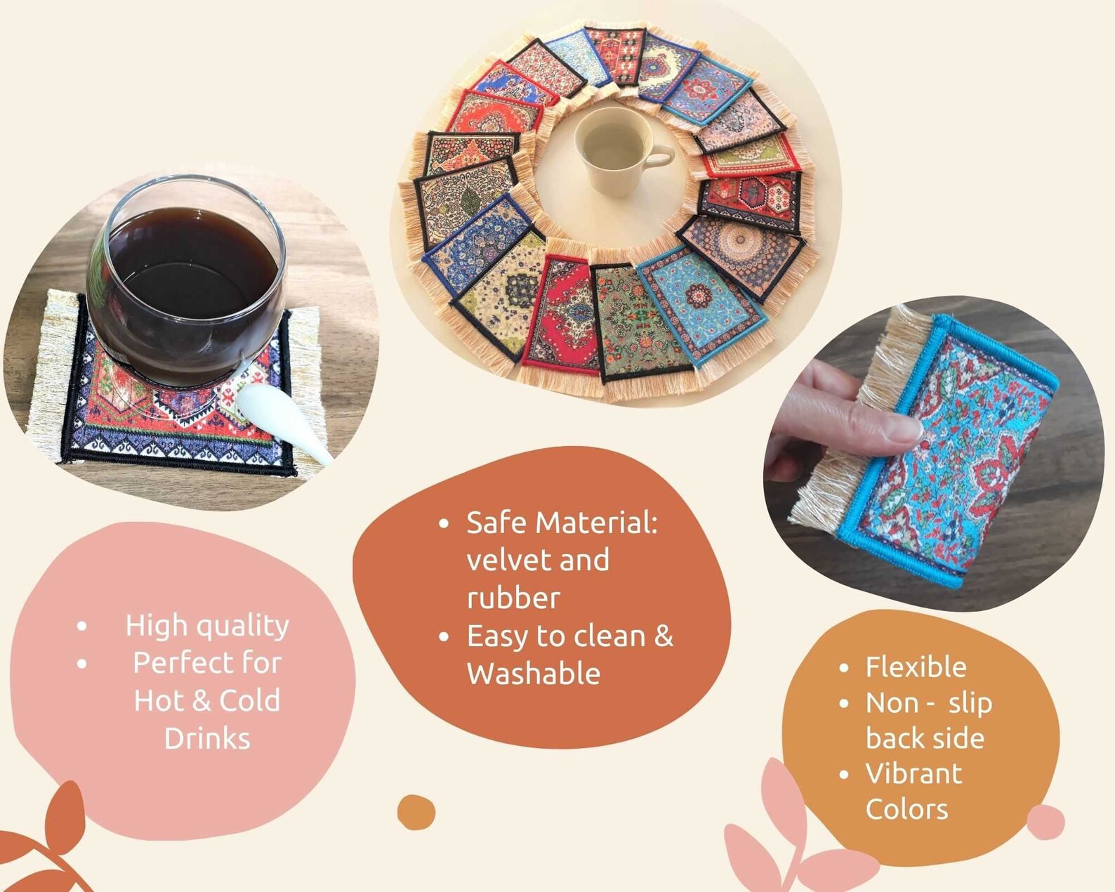 Beautiful Turkish Carpet Coasters Persian Rug Coasters Mug - Etsy