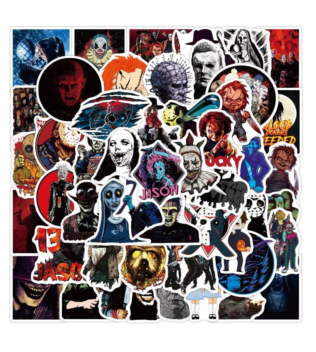 Stickers Horror Scary Movies Freddy Jason 50 Pack - Etsy