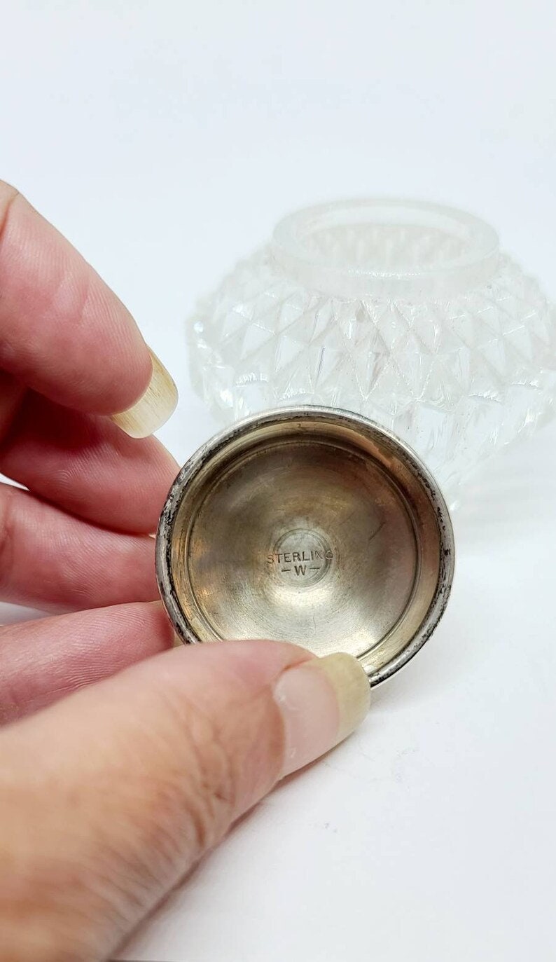 Sterling Si;lver, Glass Ink Well and Tray --- Complete, Vintage Great ...