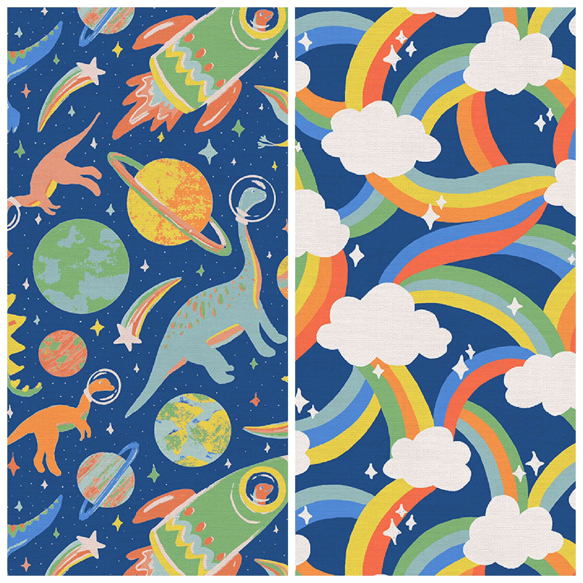 Dino Daydreams Fat Quarter Bundle, 16-piece Flat Fat Stack, Paintbrush ...
