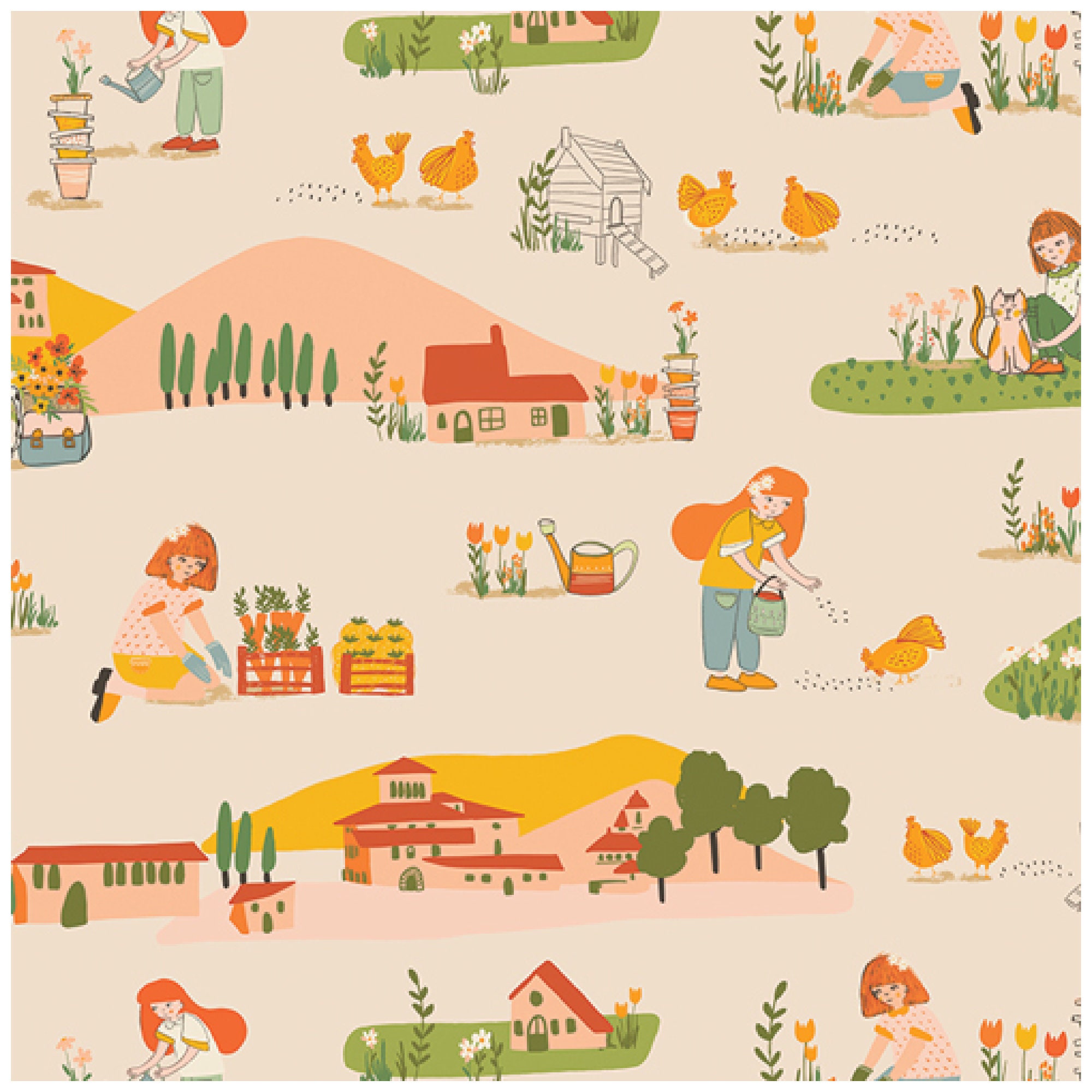 Grow & Harvest Fat Quarter Bundle by Alexandra Bordallo, Art Gallery Fabrics, Spring Fabric ...