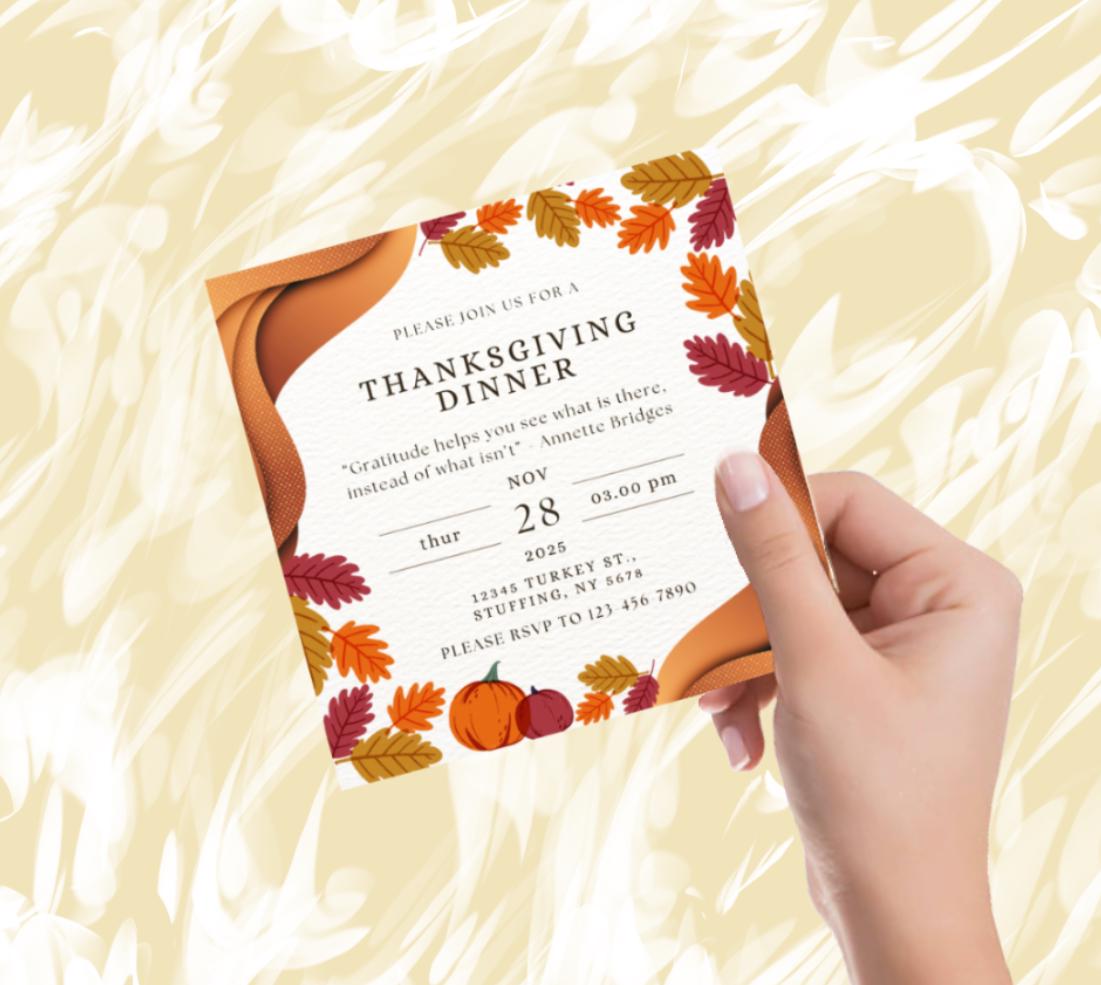 Thanksgiving Invitation Template, Thanksgiving Dinner Invitation - Etsy