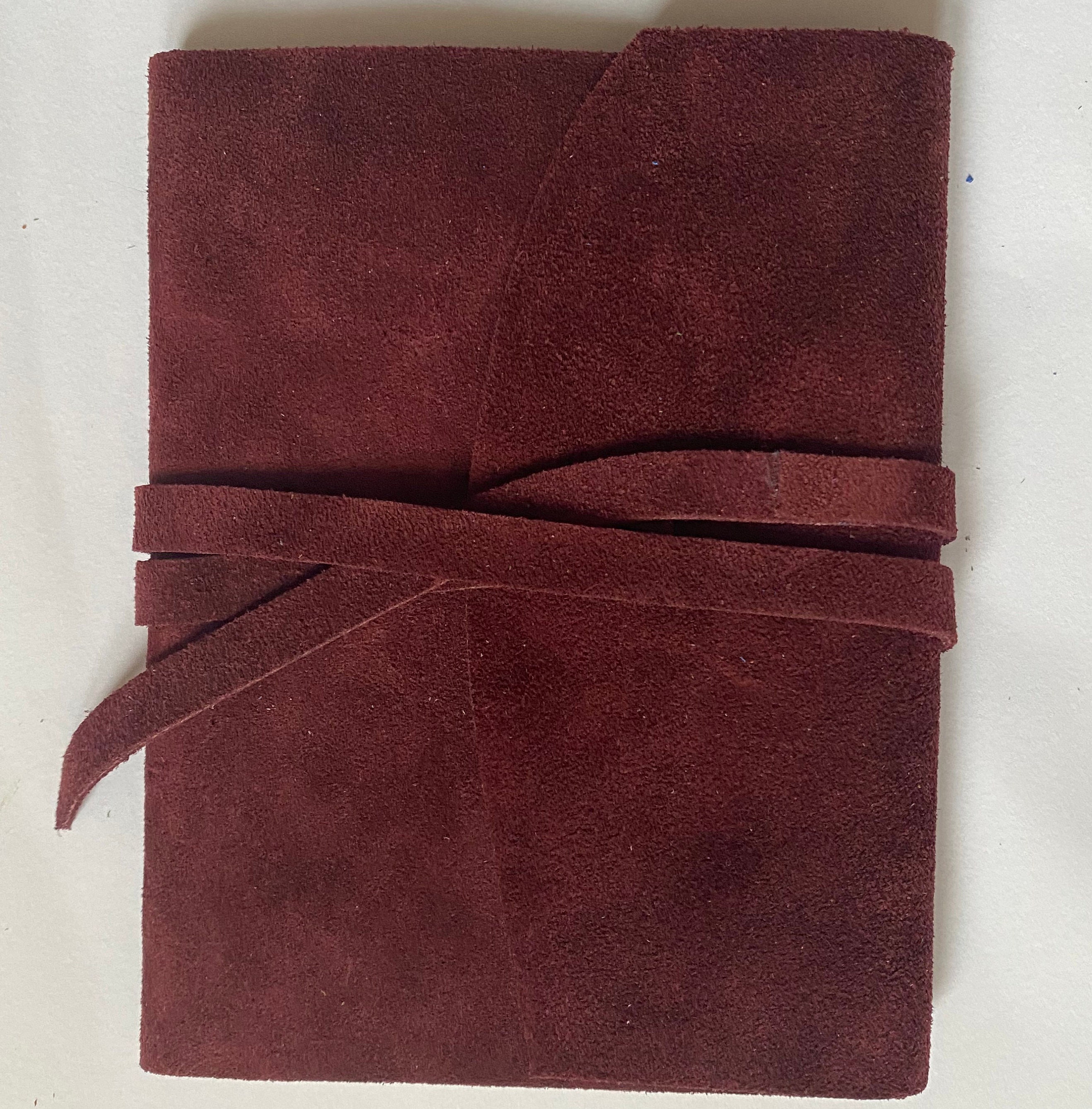 Handmade Suede Journal: Vibrant Color Notebook, Sketchbook (5.5x4.5 ...