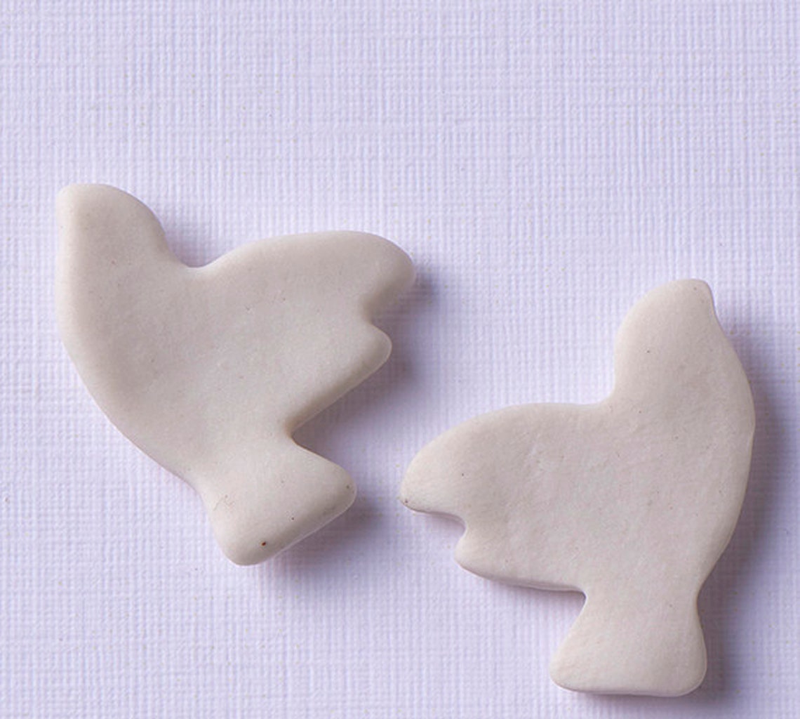 Twin Doves Porcelain Brooch Doves Matte Porcelain Brooch - Etsy