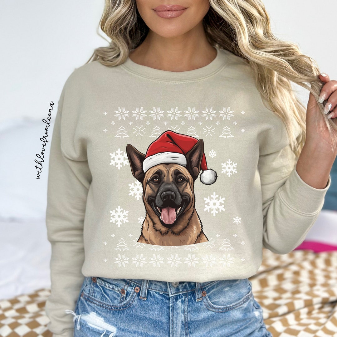 Belgian Malinois Christmas Sweater Maligator Ugly Xmas Sweatshirt ...