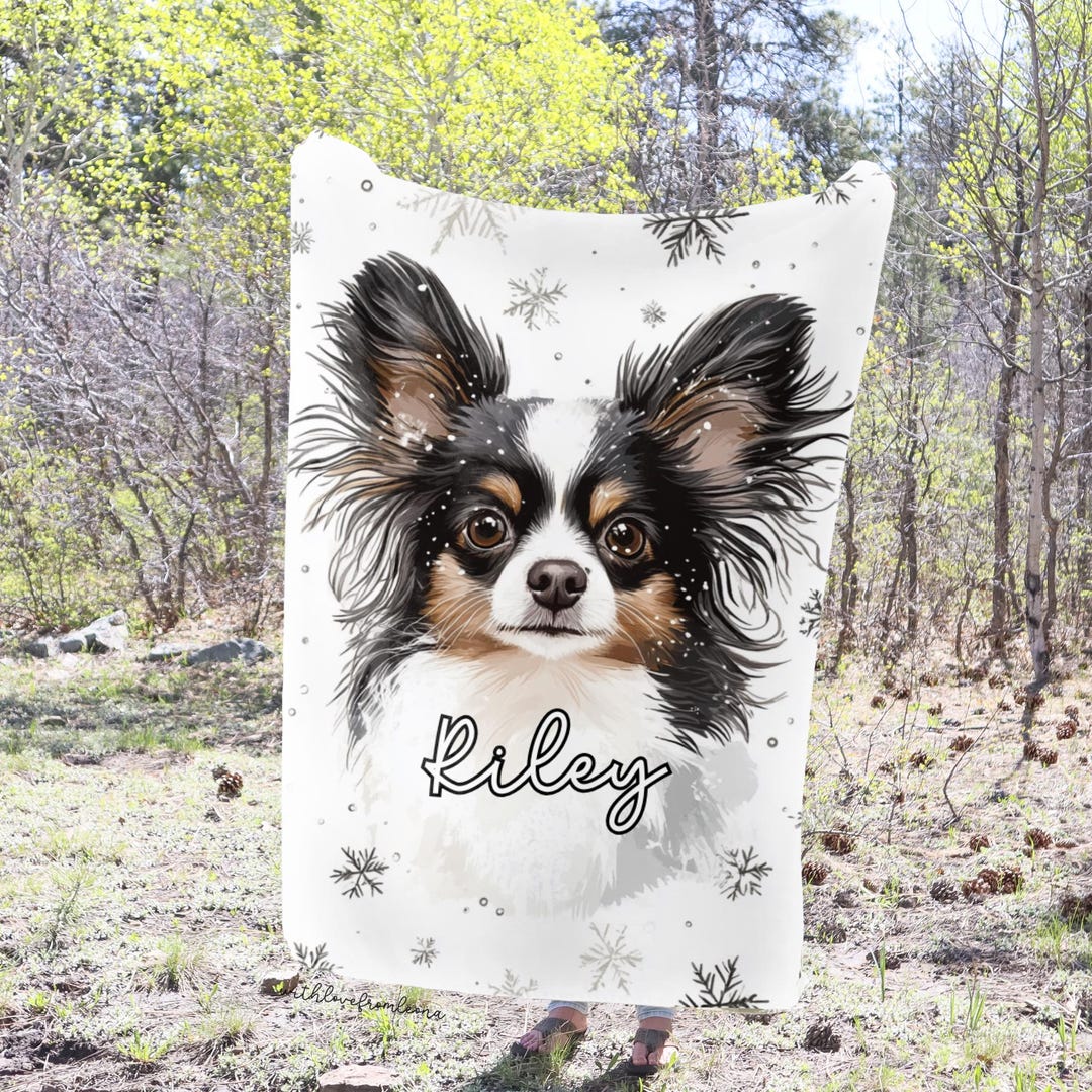 Papillon Dog Winter Throw Blanket Papillon Adult Kid Blanket Papillon ...