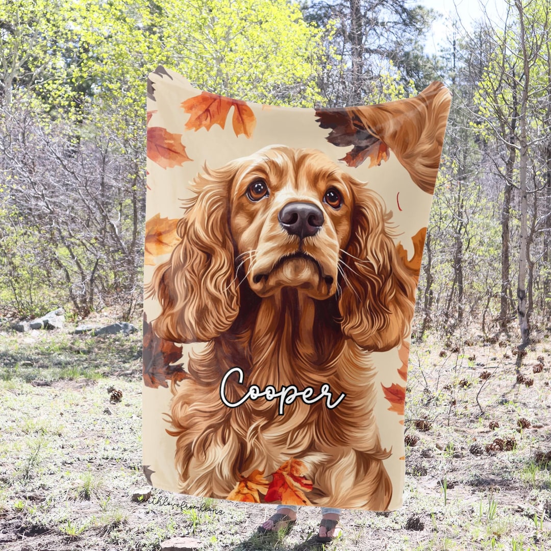 Cocker Spaniel Dog Fall Throw Blanket Cocker Spaniel Adult Kid Blanket ...