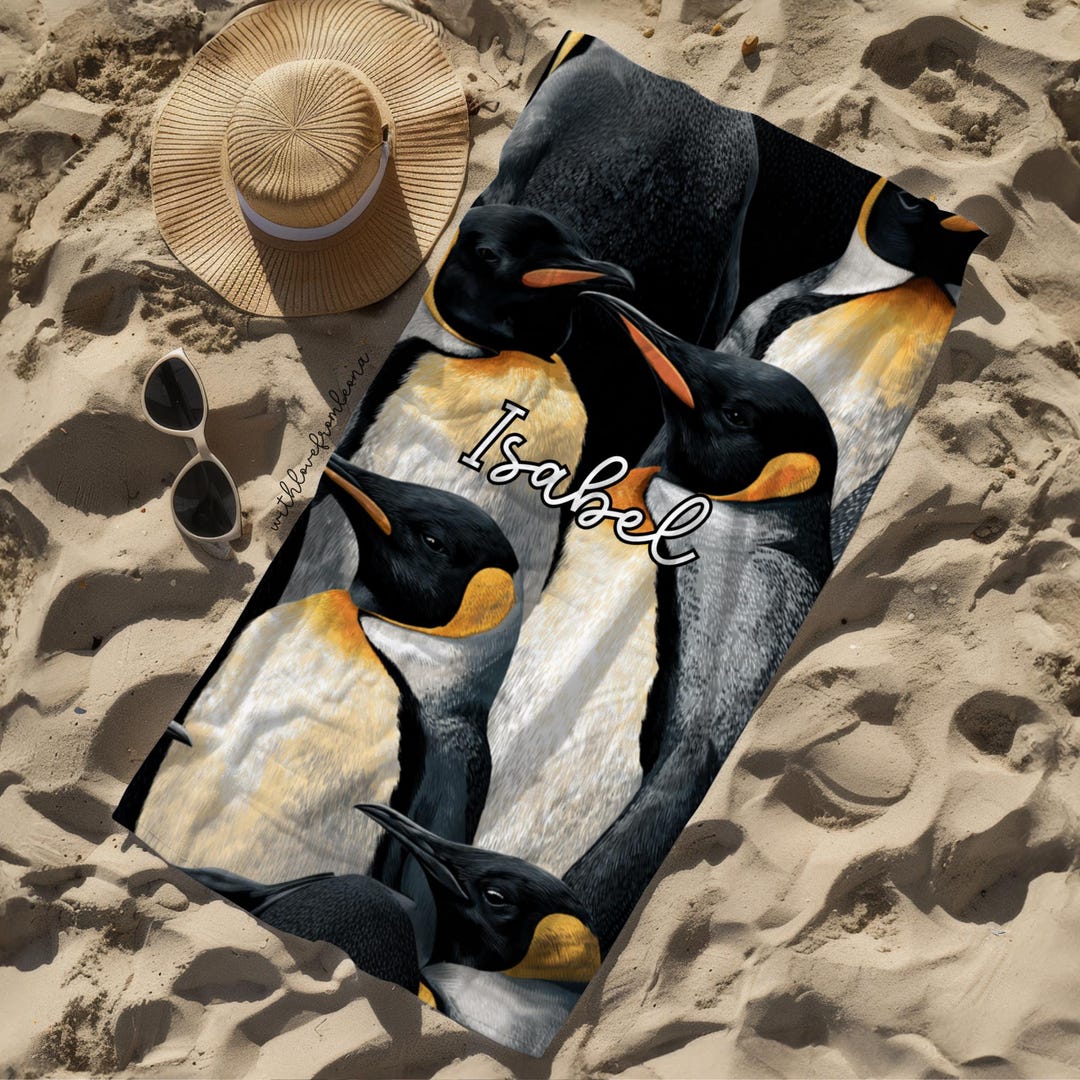 Penguins Beach Towel Penguins Towel Gift Penguins Towel Gift for Friend ...